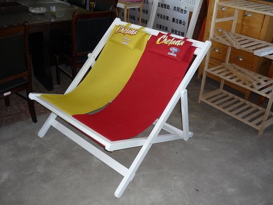 China LFurniture Double Seat Foldable Wooden Beach Chair with Oxford Fabrics-6