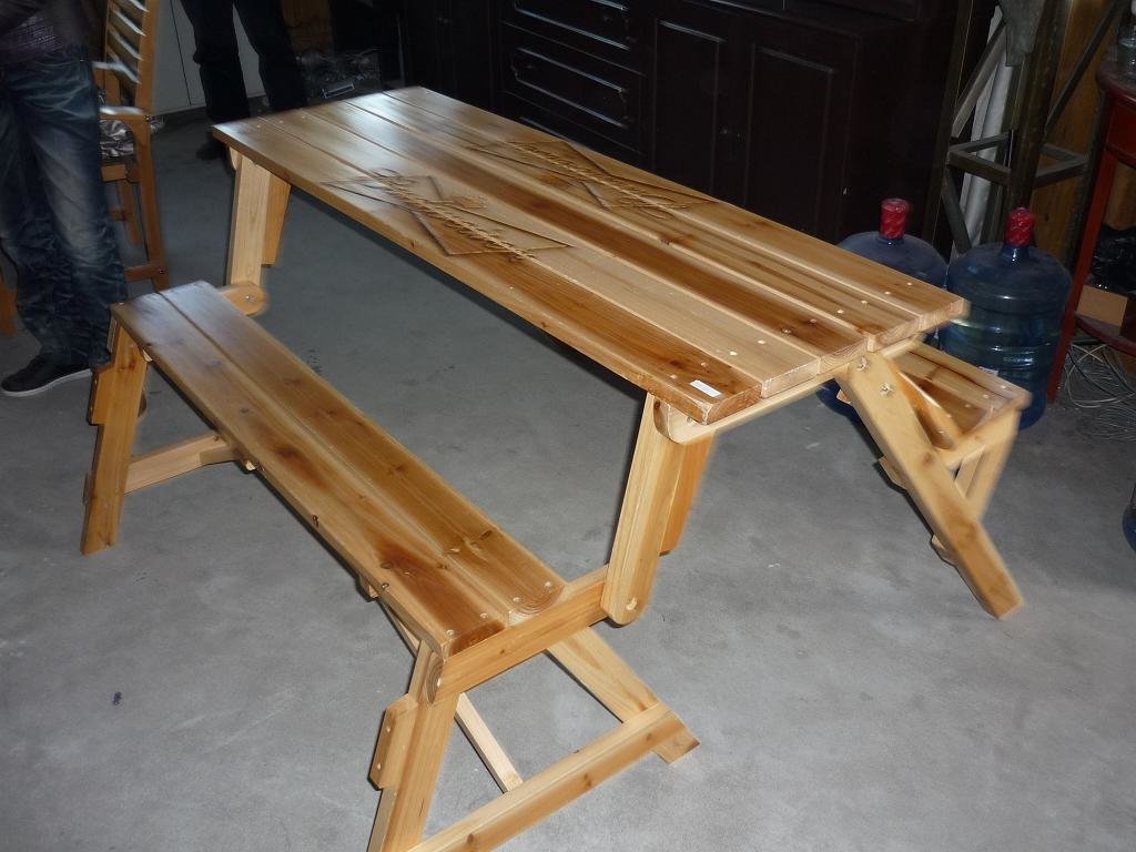 China LFurniture Wooden Bench that can be Transformed to Table and Bench Set-17