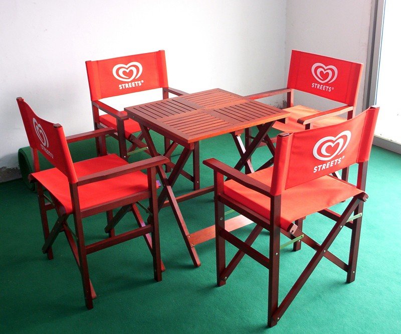 China LFurniture Foldable Wood Table with Foldable Wood Chairs with Fabrics-13