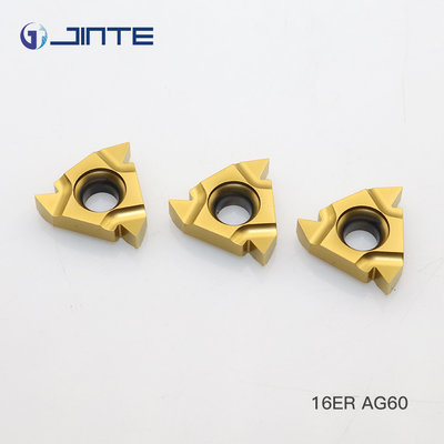 AS300 Grade Tungsten Carbide Threading Inserts 16ER AG60 For Steel Machining