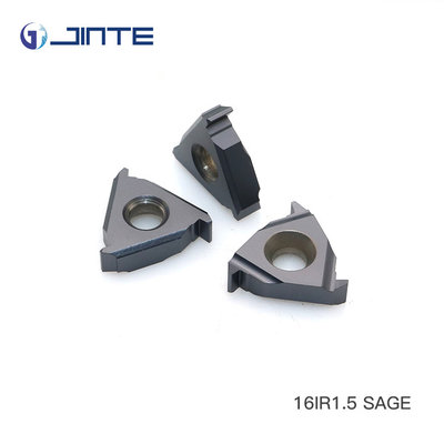 High Precision CNC Carbide Threading Inserts 16IR 1.5 SAGE For Stainless Steel