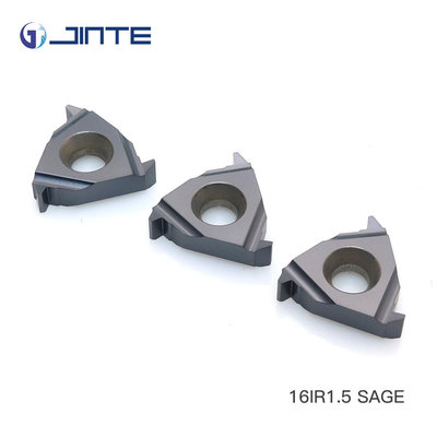High Precision CNC Carbide Threading Inserts 16IR 1.5 SAGE For Stainless Steel