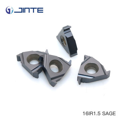High Precision CNC Carbide Threading Inserts 16IR 1.5 SAGE For Stainless Steel