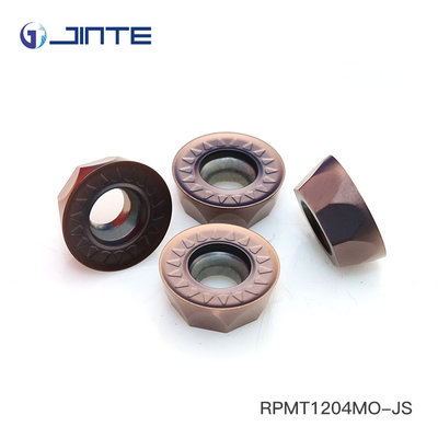 Round Carbide Cutter Inserts , Milling Cutter Insert High - Speed Cutting RPMT1204MO - JS