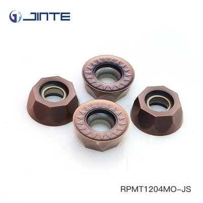 Round Carbide Cutter Inserts , Milling Cutter Insert High - Speed Cutting RPMT1204MO - JS