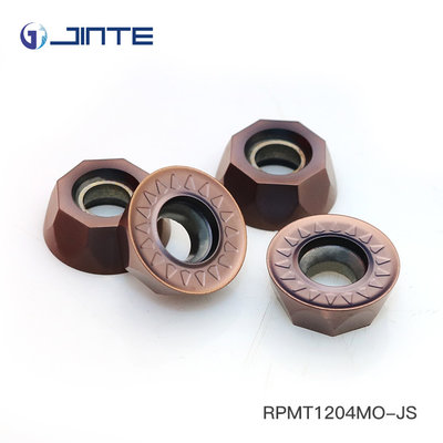 Round Carbide Cutter Inserts , Milling Cutter Insert High - Speed Cutting RPMT1204MO - JS
