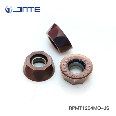 Round Carbide Cutter Inserts , Milling Cutter Insert High - Speed Cutting RPMT1204MO - JS