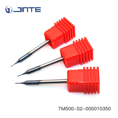 HRC 55 2 Flute 0.05mm Cnc End Mill Tools , Solid Carbide Milling Cutters