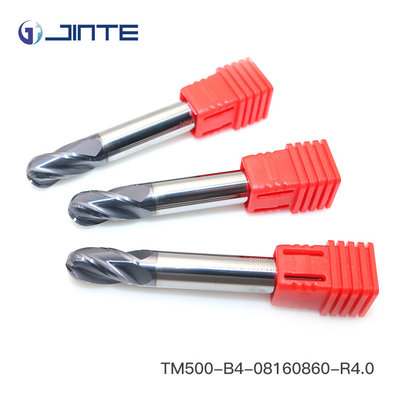 HRC45 R4.0 Ball Nose Tungsten Carbide End Mill Cutter Tool High Wear Resistance