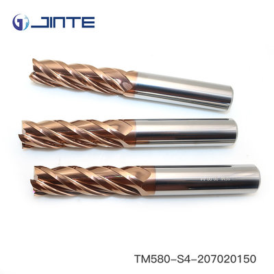 HRC58 High Performance Tungsten Carbide Milling Cutters 4 Flute End Mill For Aluminum