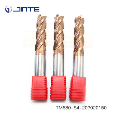 HRC58 High Performance Tungsten Carbide Milling Cutters 4 Flute End Mill For Aluminum