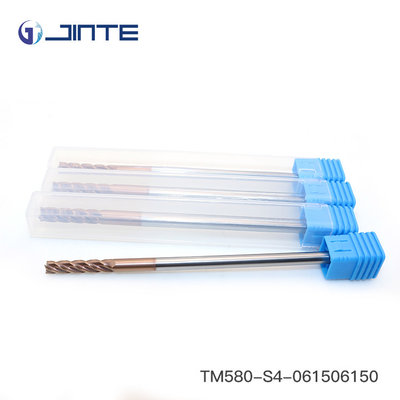 Durable 4 Flute Solid Carbide End Mill Cnc Milling Bits For Metalworking With Coating