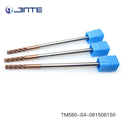 Durable 4 Flute Solid Carbide End Mill Cnc Milling Bits For Metalworking With Coating