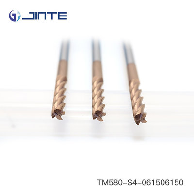 Durable 4 Flute Solid Carbide End Mill Cnc Milling Bits For Metalworking With Coating