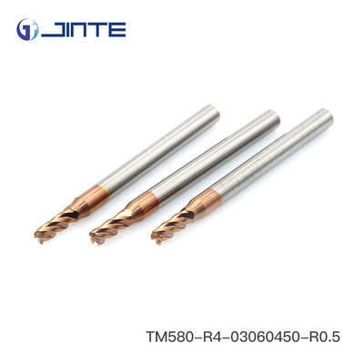 High Precision 3 * 50mm Corner Radius End Mill HRC58 For Cutting Tools