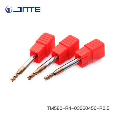 High Precision 3 * 50mm Corner Radius End Mill HRC58 For Cutting Tools