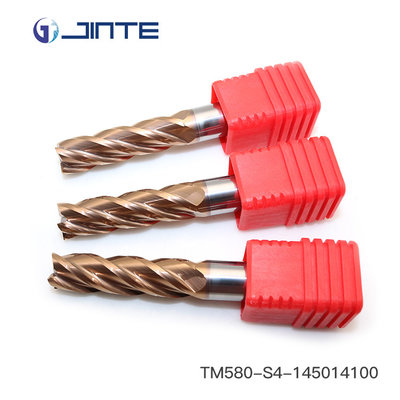 CNC Tools 4 Flutes Solid Carbide Square End Mill Cutter With Long Neck