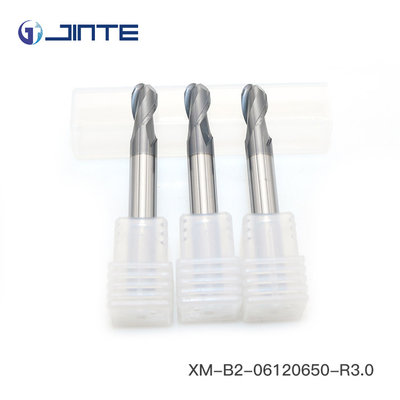 HRC45 Spherical Solid Carbide Ball Nose End Mill Cutters With Two Flutes