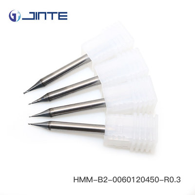 CNC HRC55 Solid Carbide Ball End Mill Cutter Micro Diameter 2 Flutes