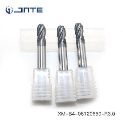 HRC65 Solid Carbide Ball End Mill For Stainless Steel , Ball Nose Cutter