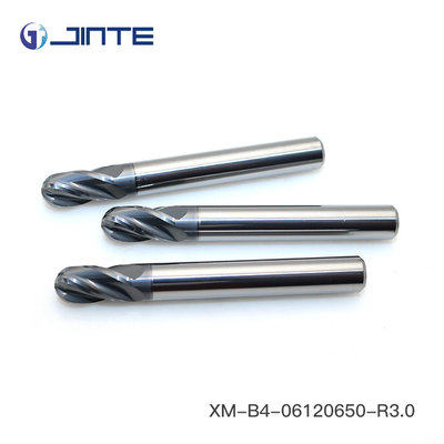 HRC65 Solid Carbide Ball End Mill For Stainless Steel , Ball Nose Cutter