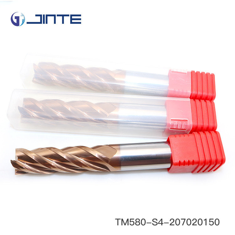 HRC58 High Performance Tungsten Carbide Milling Cutters 4 Flute End Mill For Aluminum