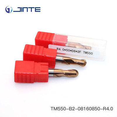 8*50mm High Accuracy Carbide Ball Nose End Mill Tool , Tungsten Cutting Tools