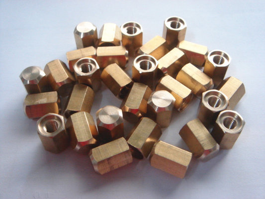 Custom Brass CNC Precision Machining , Hexagonal Brass CNC Bushing Turning Parts