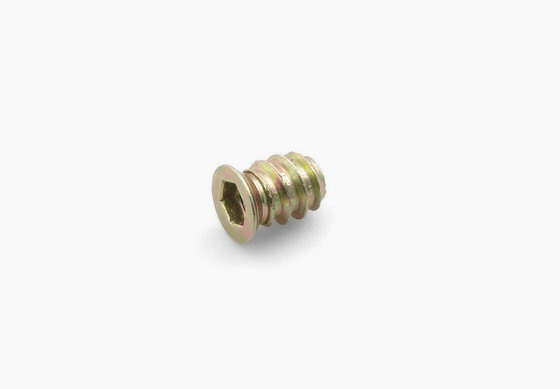 Hexagonal Zinc plated steel insert nut with stopper , Furniture hardware