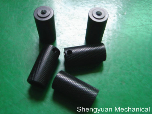 Alumunium CNC Precision Turning Parts Knobs M8 Long with Black Anodize