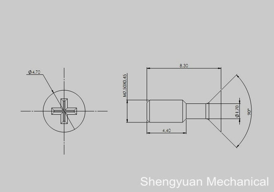 La precisión del acero inoxidable dada vuelta parte al cautivo M2.5 L8.3mm del tornillo
