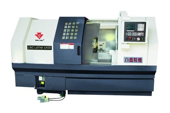 1.5kw Horizontal CNC Lathe Machine with two axes Cylindrical , tapered and stepped turning