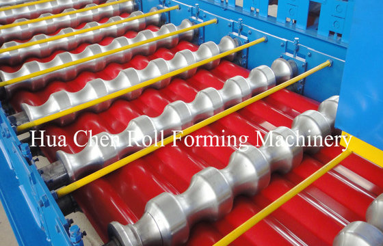 Custom Glazed Tile Roof Panel Roll Forming Machine / Metal Sheet Making Machine