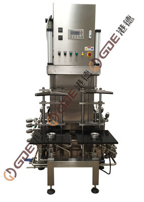 Two Heads Keg Cleaning Filling Machine , Semi-auto Stainless Steel Machine