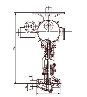 Actuador eléctrico de la válvula del acero de aleación del molibdeno del cromo, válvula de atajo J961Y DN40 ~ DN50