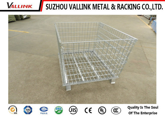 Collapsible Cold Rolled Steel Wire Mesh Container / Metal Cages For Storage