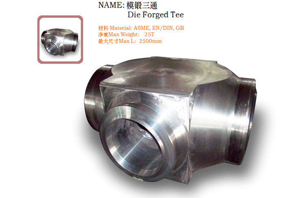 Hot Die Forging Products Forged Tee for Thermal Power , SA 105 SA 181 Gr.70