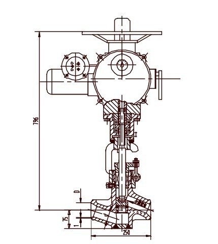 Actuador eléctrico de la válvula del acero de aleación del molibdeno del cromo, válvula de atajo J961Y DN40 ~ DN50
