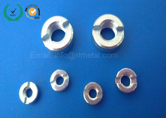 Slotted Head Round Shape Stainless Steel Fasteners , Customized Aluminum Bushing Slotted Round Nut