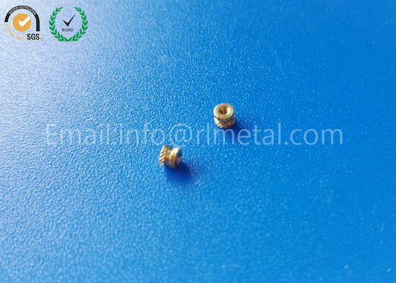 Small Brass Screws Customized Fasteners Knurled Threaded Insert  Round Nuts