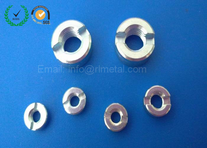 Slotted Head Round Shape Stainless Steel Fasteners , Customized Aluminum Bushing Slotted Round Nut