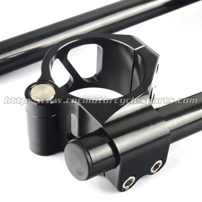 46mm Adjustable Aluminum Motorcycle Clip On Handlebars ZX6R ZX9R ZRX 1100 1200 CNC Machined