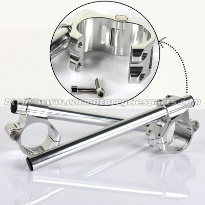 46mm Adjustable Aluminum Motorcycle Clip On Handlebars ZX6R ZX9R ZRX 1100 1200 CNC Machined