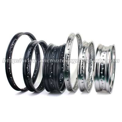Aluminum Alloy Motocross Wheel Rims , 17/18/19 Inch Black Dirt Bike Rims