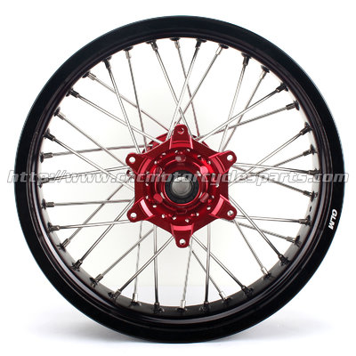 CNC Anodized17 Inch Dirt Bike Supermoto Wheels With Spokes Rims Hubs 36 Holes