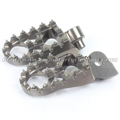 CNC Billet Aluminum Dirt Bicycle Foot Pegs , 57mm Wide Yamaha WRF 250 450 Foot Pegs