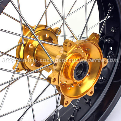 Front Rear Custom Motorcycle Wheels Forged Alloy 17 Black Rims Supermoto Wheels
