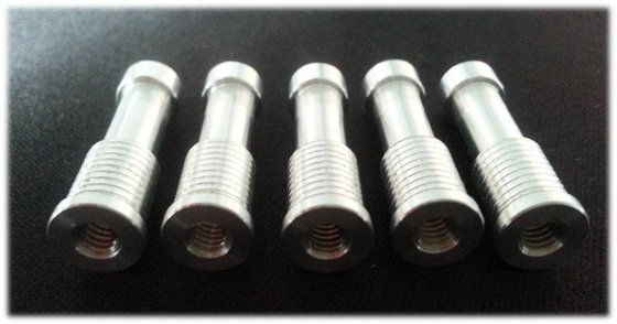 Aluminium CNC Precision Turned Parts Double Cap UNC8-32 Inner Screw Thread 25mm