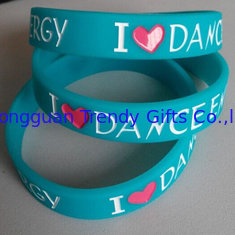 China Debossed Silicone bracelet with filled ink supplier