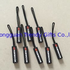 China Flexible Silicone Rubber Soft PVC Zipper Puller Embossed Logo For Bags And Luggage supplier